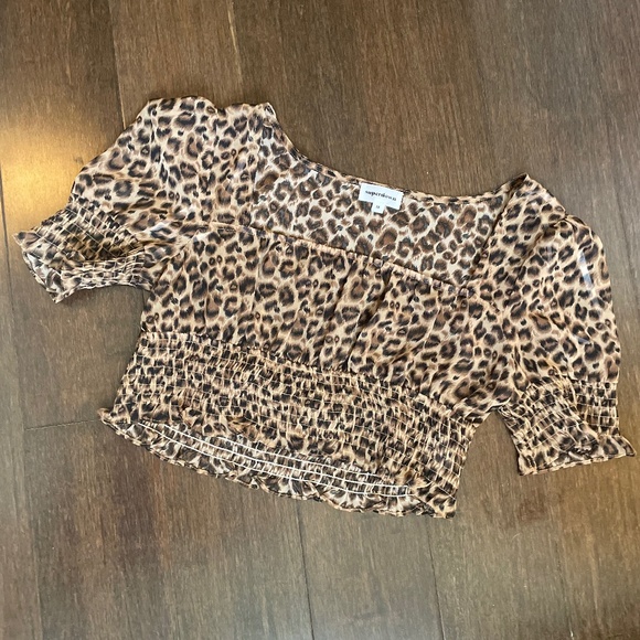 superdown | Tops | Superdown Cheetah Smocked Crop Top | Poshmark